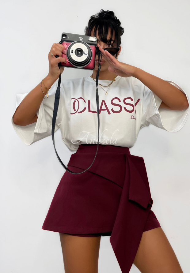 Sukňo-šortky s volánikmi La Milla Minding Mine bordová - Eshop Andzela